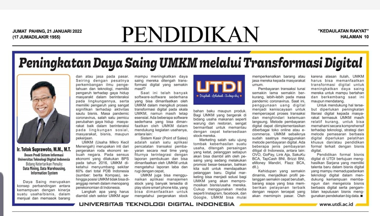 Peningkatan Daya Saing Umkm Melalui Transformasi Digital